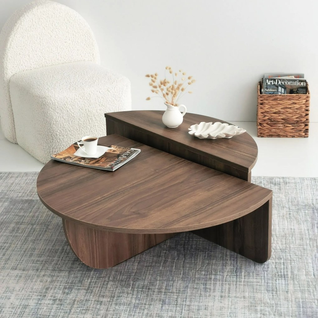 Hanah Home Konferenční stolek Podium - Walnut, Ořech