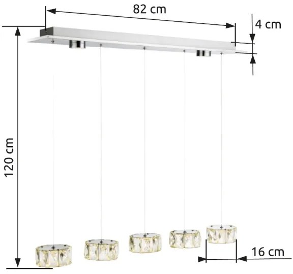Globo 49350-52H - LED Lustr na lanku AMUR LED/52W/230V 4000K
