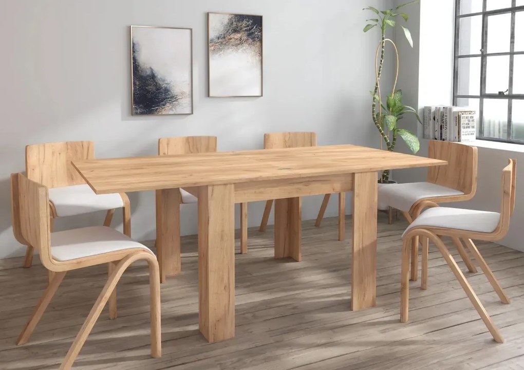 Rozkládací jídelní stůl Golden 02 90/180 cm dub Craft zlatý