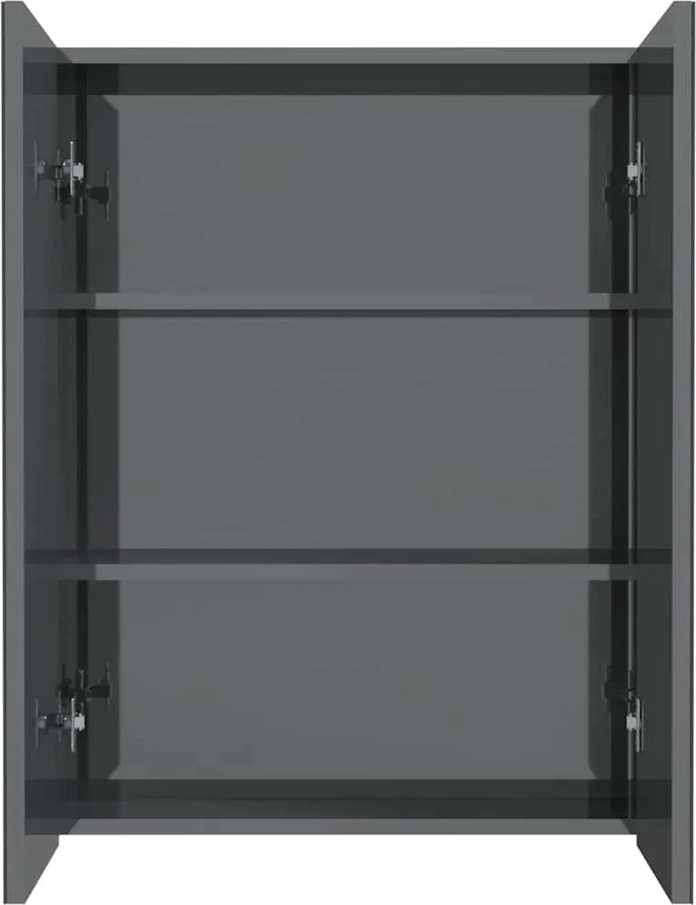 Koupelnová skříňka se zrcadlem 60 x 15 x 75 cm MDF zářivě šedá 331526