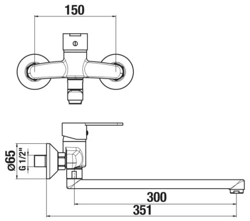 JIKA H3111Z70042401 - Umyvadlová baterie LYRA 15x35,1 cm lesklý chrom