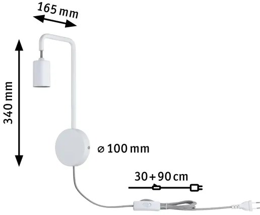 Paulmann 79811 - 1xE27/40W Nástěnné svítidlo CALVANI 230V bílá