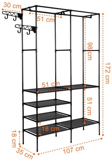 Šatní skříň AMELIA černá