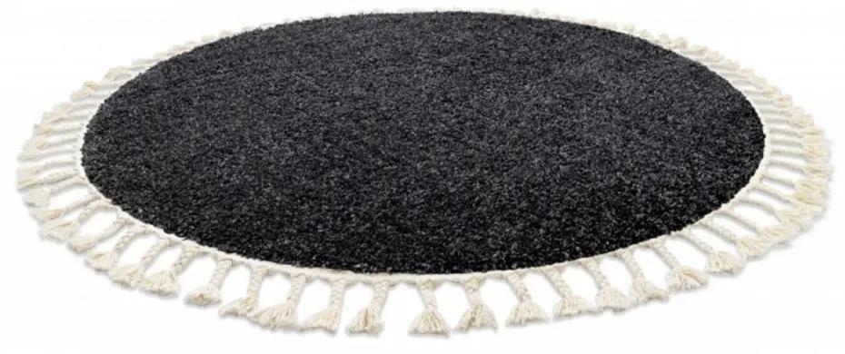 Kusový koberec Shaggy Berta antracitový kruh 160cm