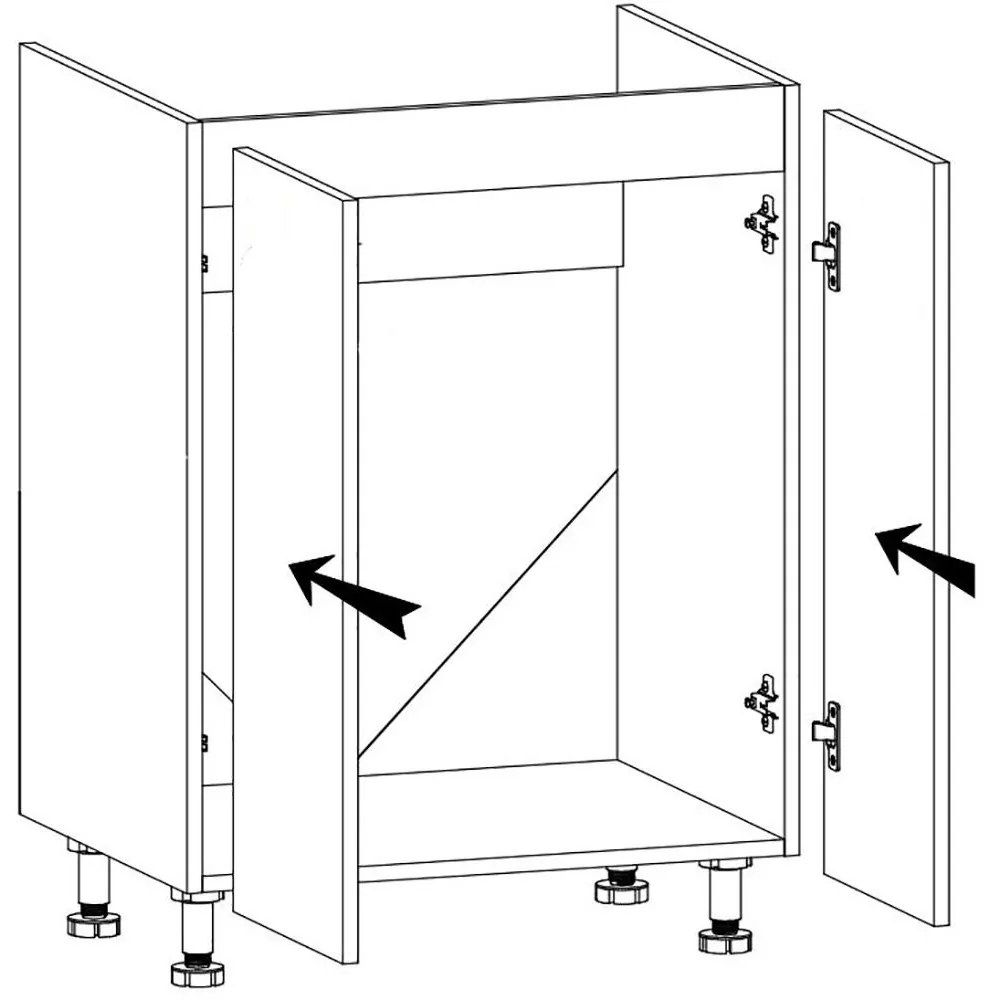 PROVENCE k | dolní skříňka D60Z dřezová | 60 cm | SOKL v CENĚ | bílá/borovice andersen