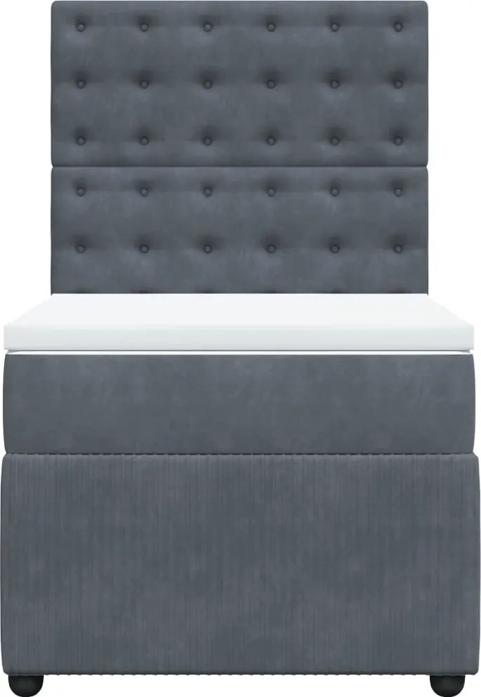 Box spring postel s matrací tmavě šedá 90x200 cm samet 3292251