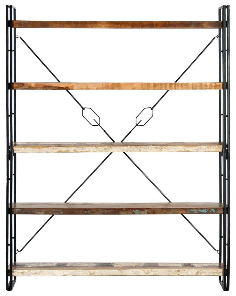 Knihovna s 5 policemi 140x30x180 cm masivní recyklované dřevo 286583