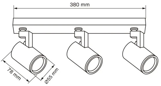 Bodové svítidlo LYNX 3xGU10/10W/230V černá
