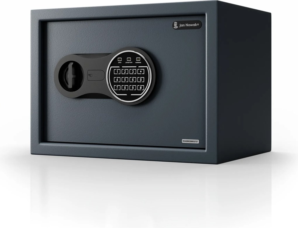 Malý domácí trezor, elektronický zámek na kód, na peníze a dokumenty, 350x250x250 mm: DORIAN