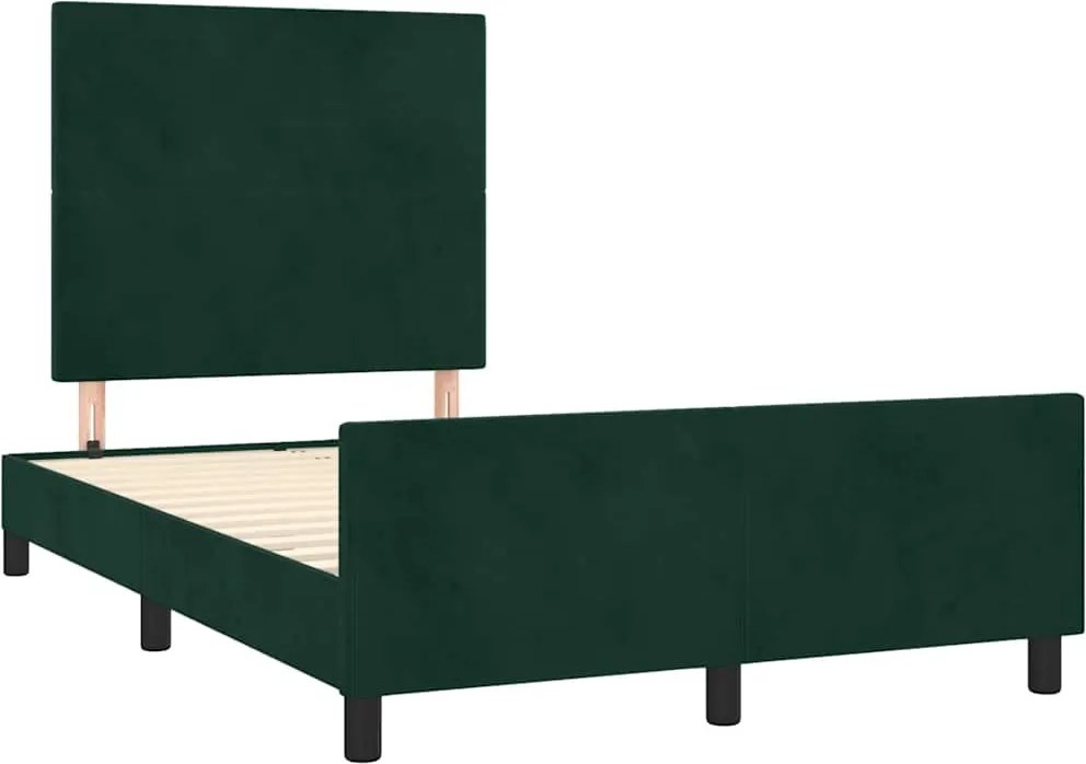 Rám postele bez matrací tmavě zelené 120x190 cm samet 3270569