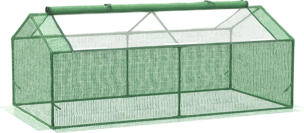 Zelený fóliovník Outsunny s oknem, 180 x 90 x 70 cm | Aosom