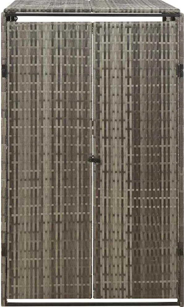Přístřešek na popelnici šedý 70 x 80 x 117 cm polyratan 319864