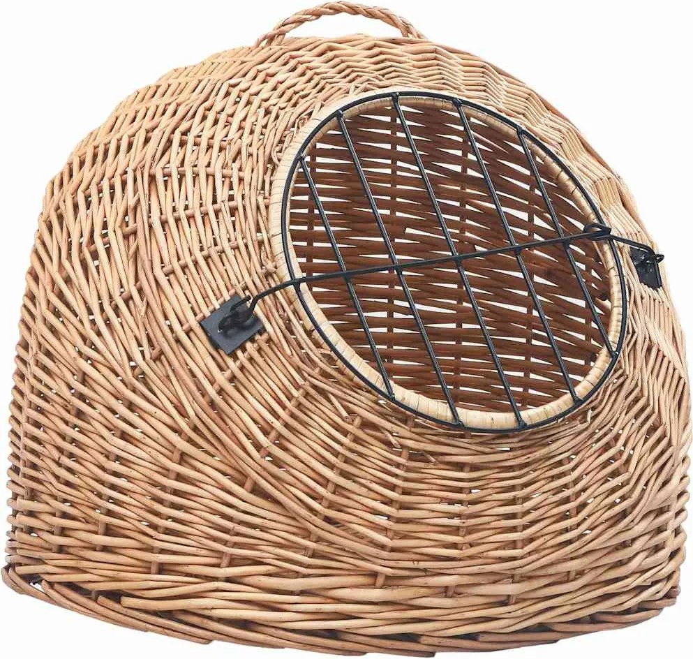 Přepravka pro kočku 60 x 45 x 45 cm přírodní vrba 170909