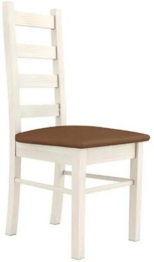 Jídelní židle s polstrovaným sedákem Meryl - borovice nordic, LTD, bílé dřevo, 40x100x43 cm