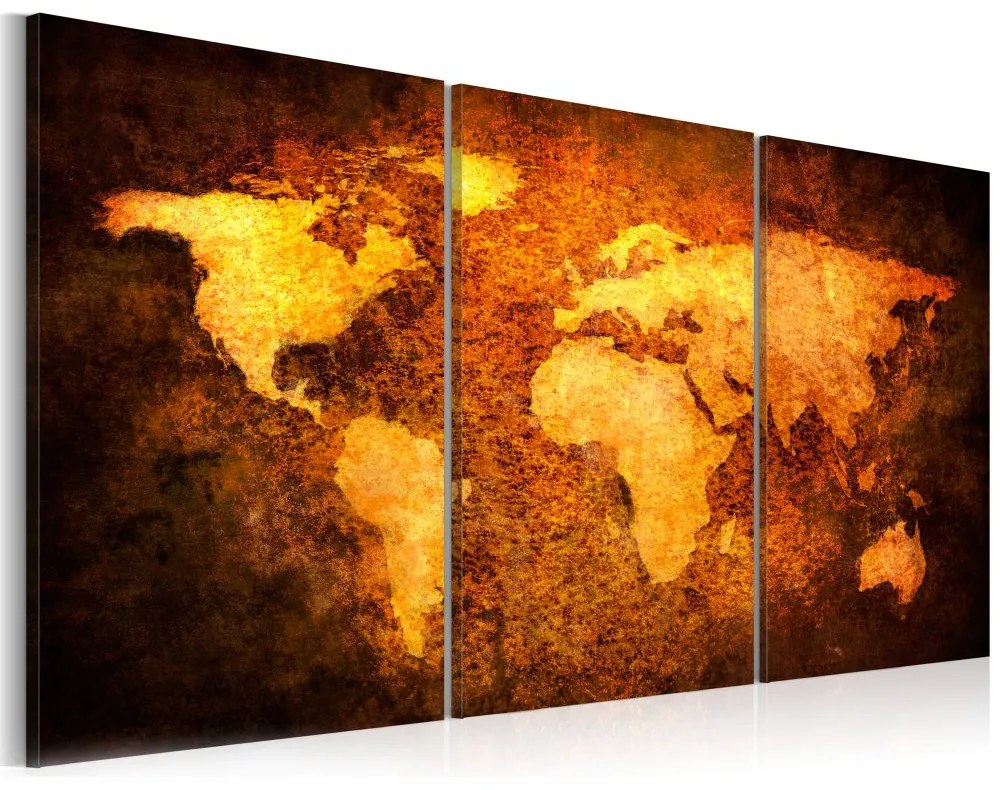 Obraz na plátně Bimago - Rusty continents 120x60 cm