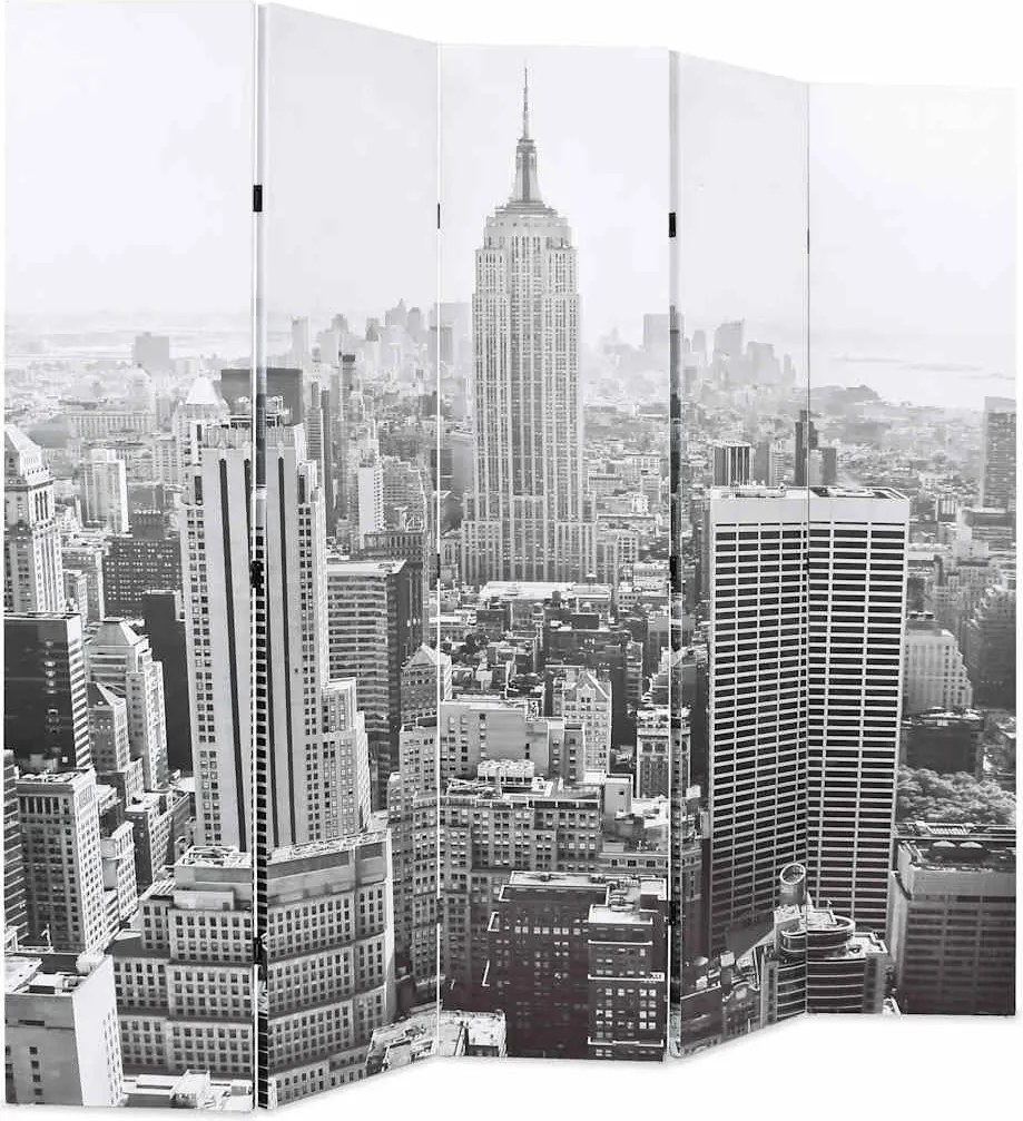 Skládací paraván 200 x 170 cm New York by Day černobílý 245859