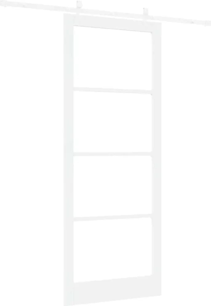 Posuvné dveře 93 x 232 cm Masivní borové dřevo a sklo Bílá 3332264