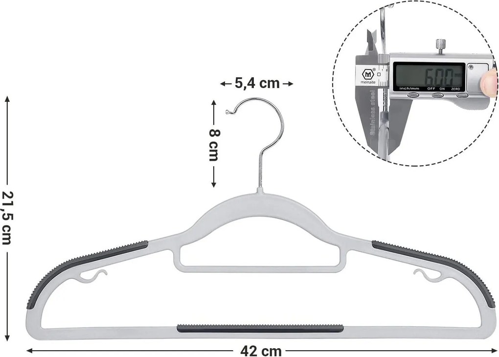 Protiskluzové háčky na oblečení 30 ks, 42 cm široké