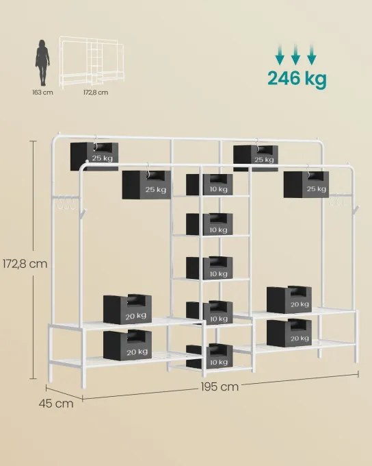 Otevřená šatní skříň HSR183WG01