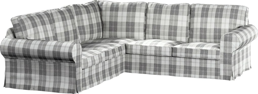 Potah na pohovku IKEA  Ektorp rohová barva šedá látka pletený vzor, vzorované