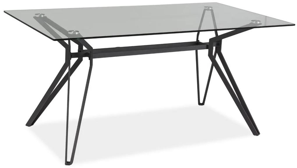 Jídelní stůl TIVOLI 160x90 cm, sklo a šedý kov