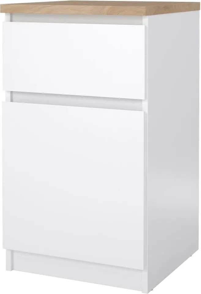 FALCO Noční stolek Simplicity 221 bílý lesk/jackson hickory