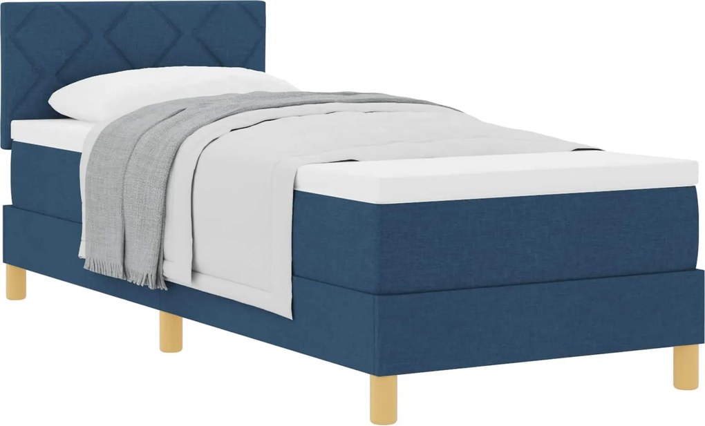 Postel s boxspringem s polštářem Modrá 80 x 200 cm textil 3338957