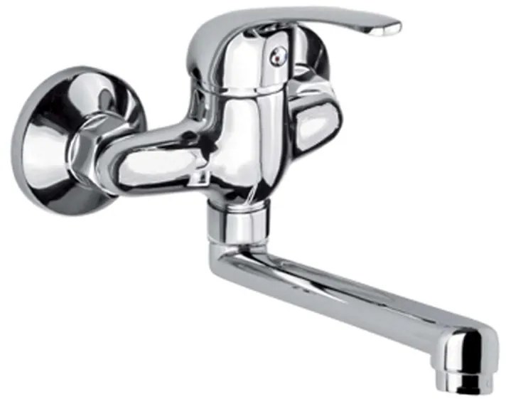 Mereo, Dřezová nástěnná baterie, Lila, 100 mm, s ramínkem plochým rovným 210 mm, chrom CBEE302A
