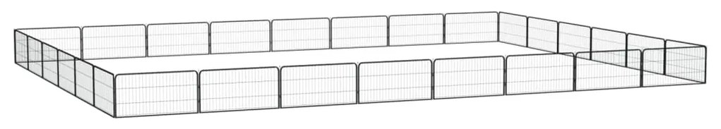 vidaXL 28panelová ohrádka pro psy černá 100 x 50 cm práškovaná ocel