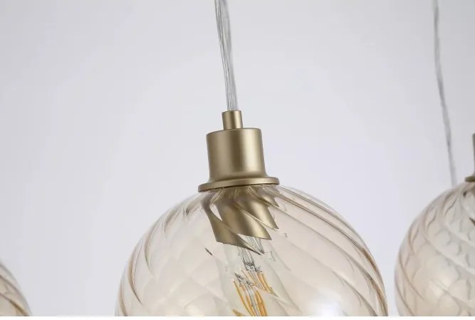Searchlight 44520-6CP Závěsné svítidlo RADIANCE CHAMPAGNE optické sklo