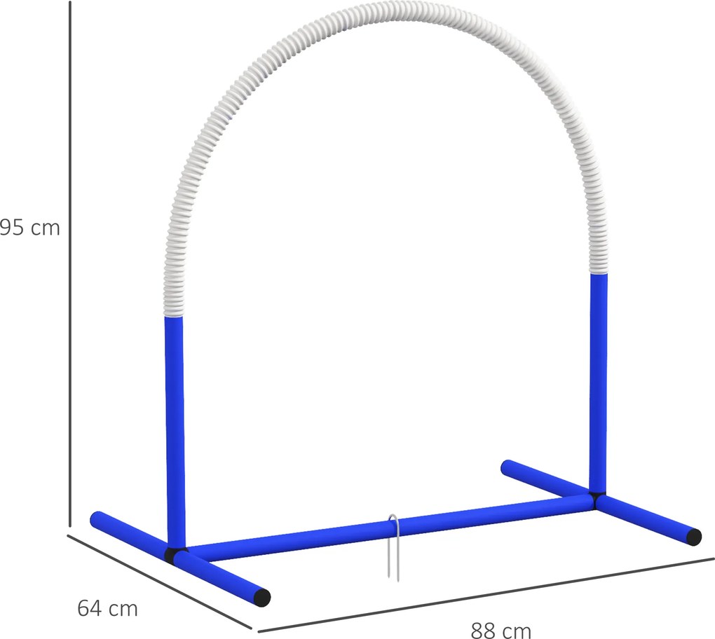 PawHut 4-dílný agility set pro psy, 88 x 64 x 95 cm, se 4 oblouky, přenosná taška, pro starší nebo velmi mladé psy, PE, ABS, bílá