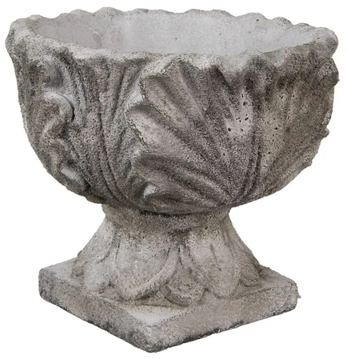 Šedý obal na květináč antický sloup – 20x17 cm