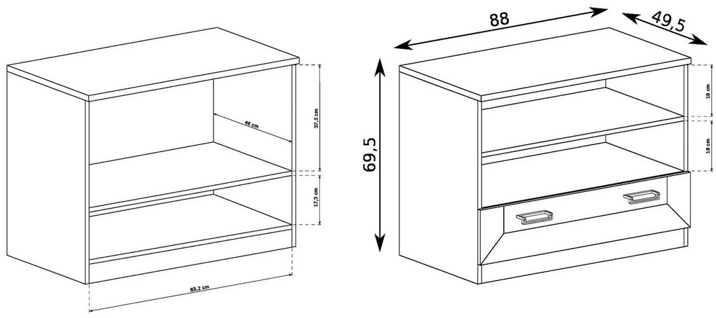 Komoda 1s TADEÁŠ T-24 dub lefkas