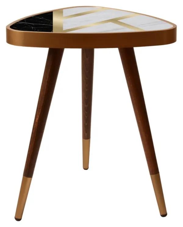 Hanah Home Odkládací stolek Liny Triangle mramor vícebarevný