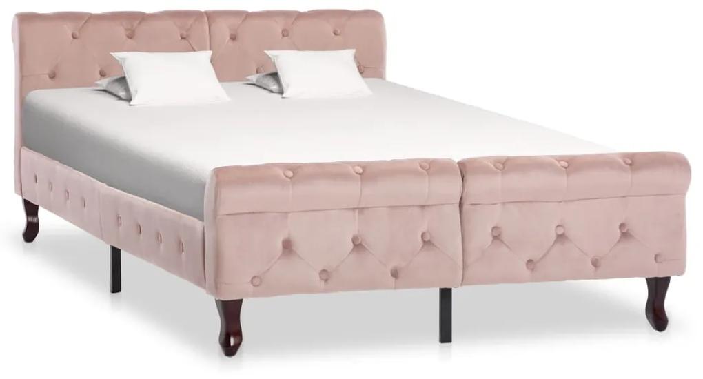 Rám postele růžový samet 120 x 200 cm,  288566