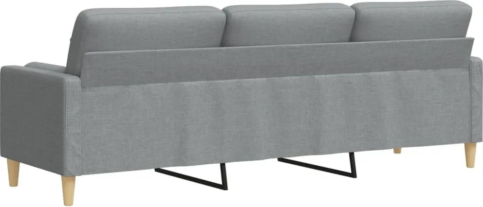 3místná pohovka s polštáři světle šedá 210 cm textil 3278201