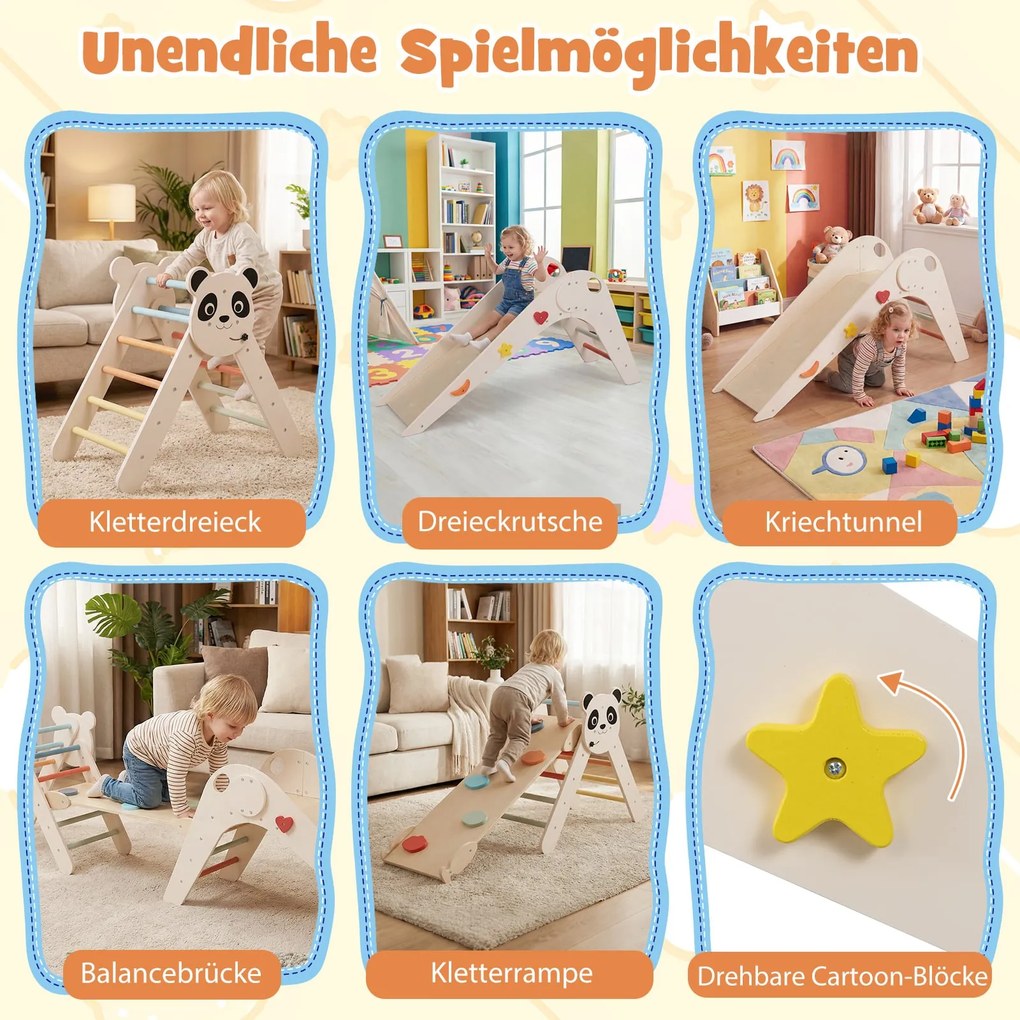Costway Sada lezeckých trojúhelníků, skládací Montessori lezecká