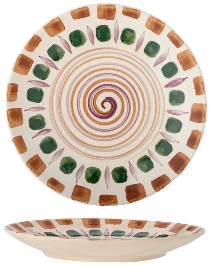 Zeleno-hnědý talíř z kameniny ø 27 cm Shama – Bloomingville