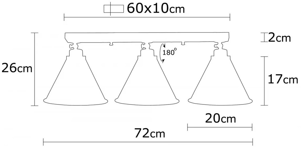 Stropní svítidlo Berceste VI černé
