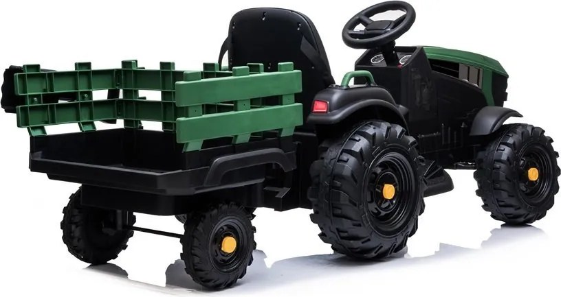 LEAN CARS Akumulátorový traktor s přívěsem BDM0925, zelený, vojenský