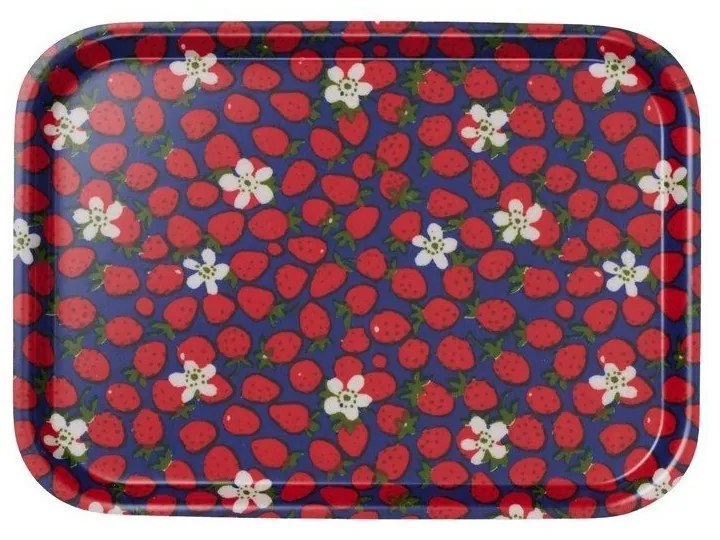 Malý servírovací tác Smultronblom red 27x20, Klippan Švédsko