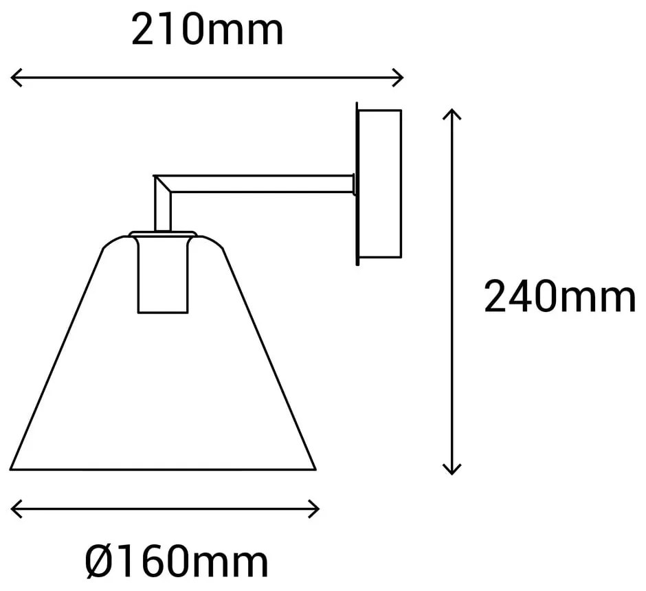 Černé nástěnné svítidlo SULION Gasby, ø 16 cm