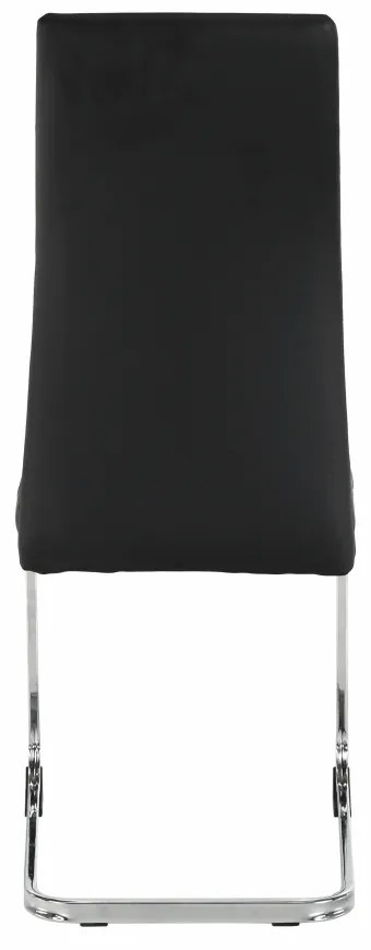 Jídelní židle PRESTIN - ekokůže, černá / chrom