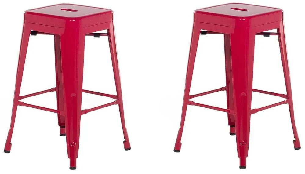 Sada 2 barové stoličky 60 cm červené CABRILLO Beliani