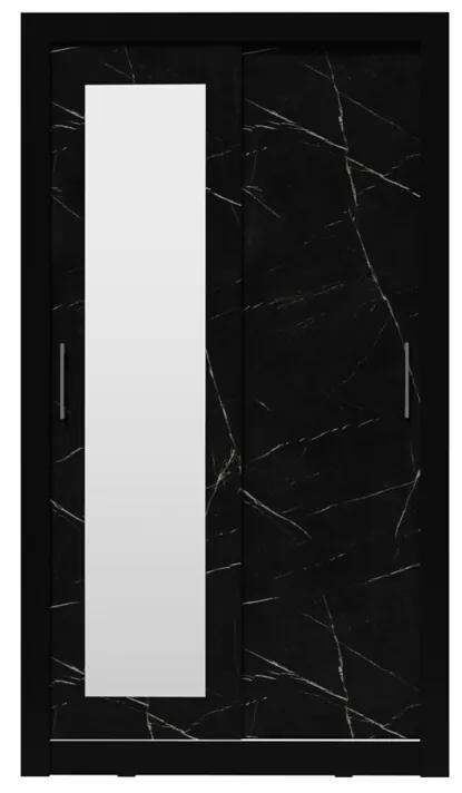 Meblar Šatní skříň se zrcadlem IN BOX 120 cm - černá