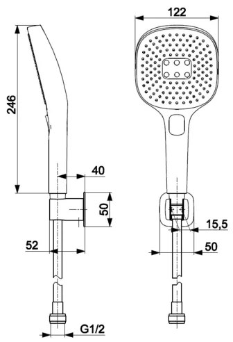 KFA Armatura 841-255-31 - Sprchová sada MALAGA kartáčovaná zlatá