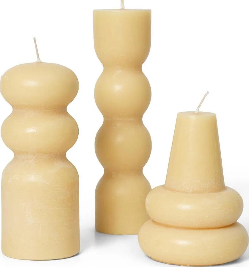 Svíčky Torno žluté 3 ks