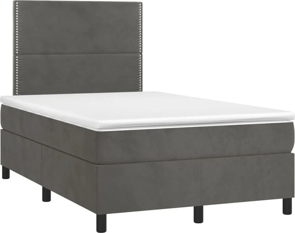 Box spring postel s matrací tmavě šedá 120 x 200 cm samet 3142954