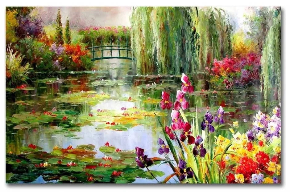 Nástěnný obraz na plátně Impressionist Garden, 70 x 45 cm