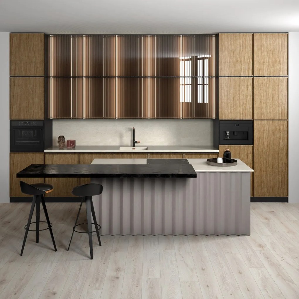 F-Design Ardesia, stojánková dřezová baterie, černá matně-růžové zlato, FD1-ARD-8-25